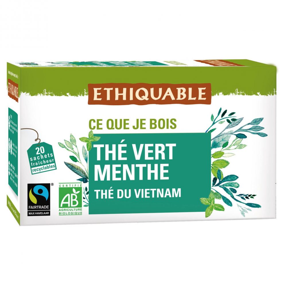 Organic Mint Green Tea Ethiquable | Buy Online | My French Grocery